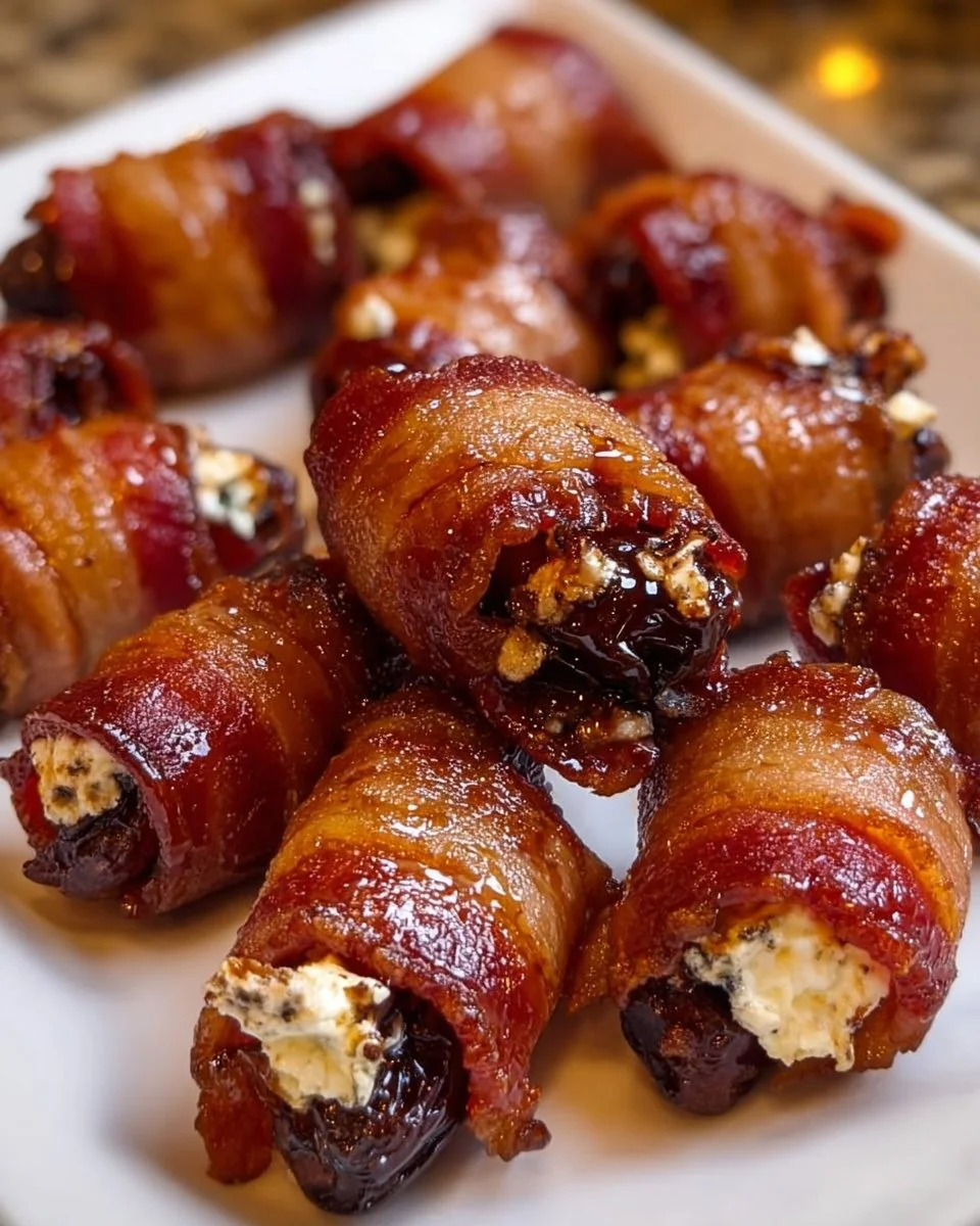 Bacon Wrapped Dates with Goat Cheese